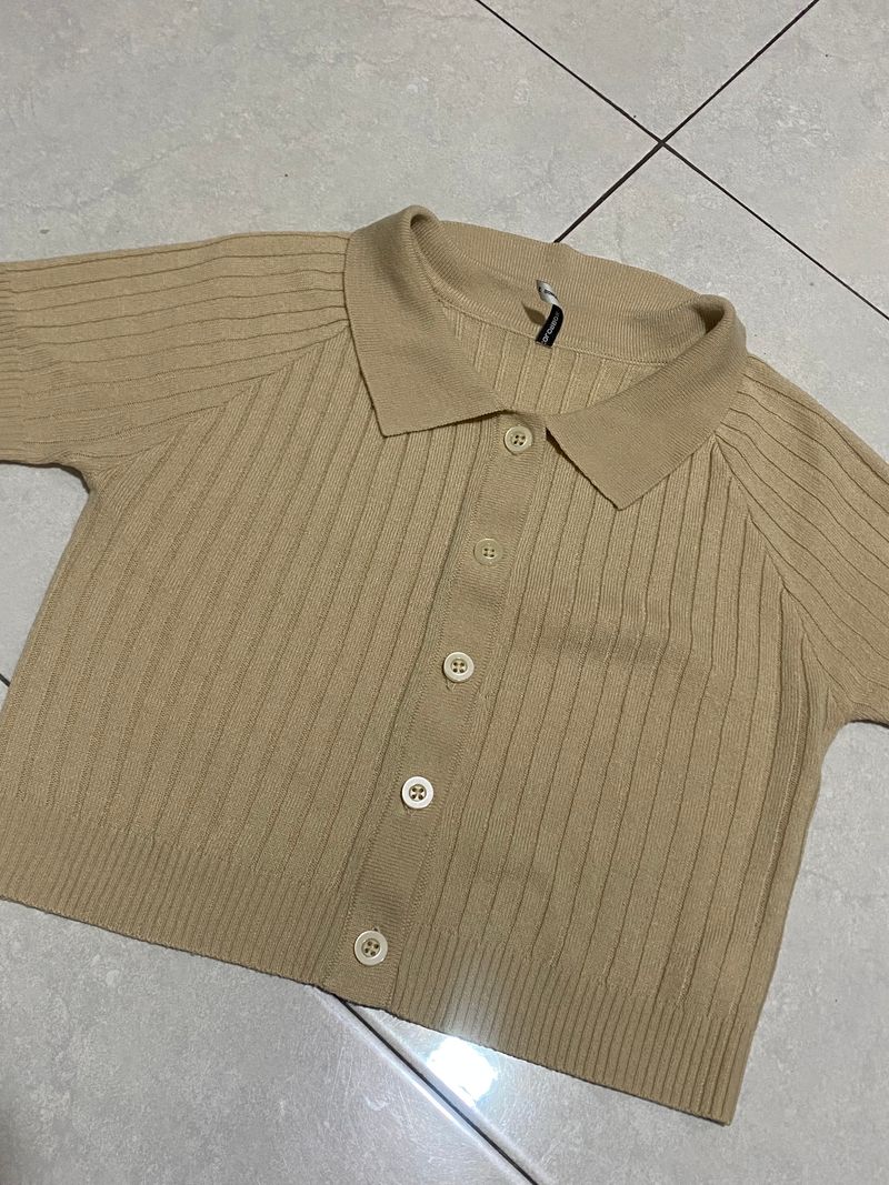 COLORBOX Women's Brown & Tan T-shirt - Preloved