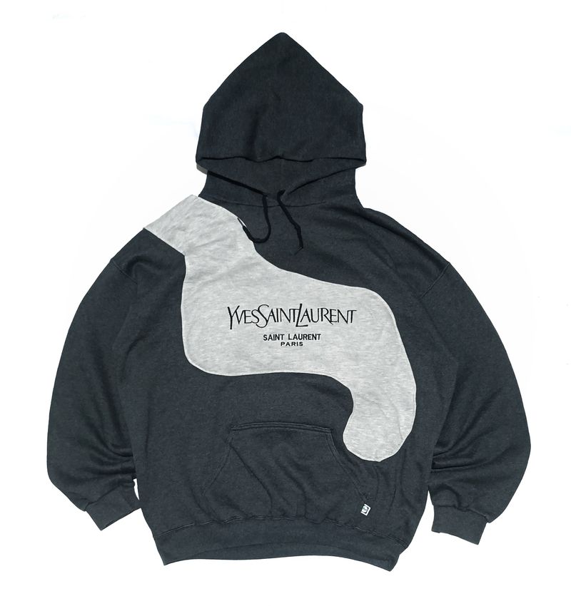 Yves Saint Laurent YSL Men's Gray & Black Fleece - Preloved