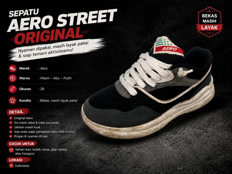 SEPATU SNEAKERS AEROSTREET BOSTON ORI - Preloved