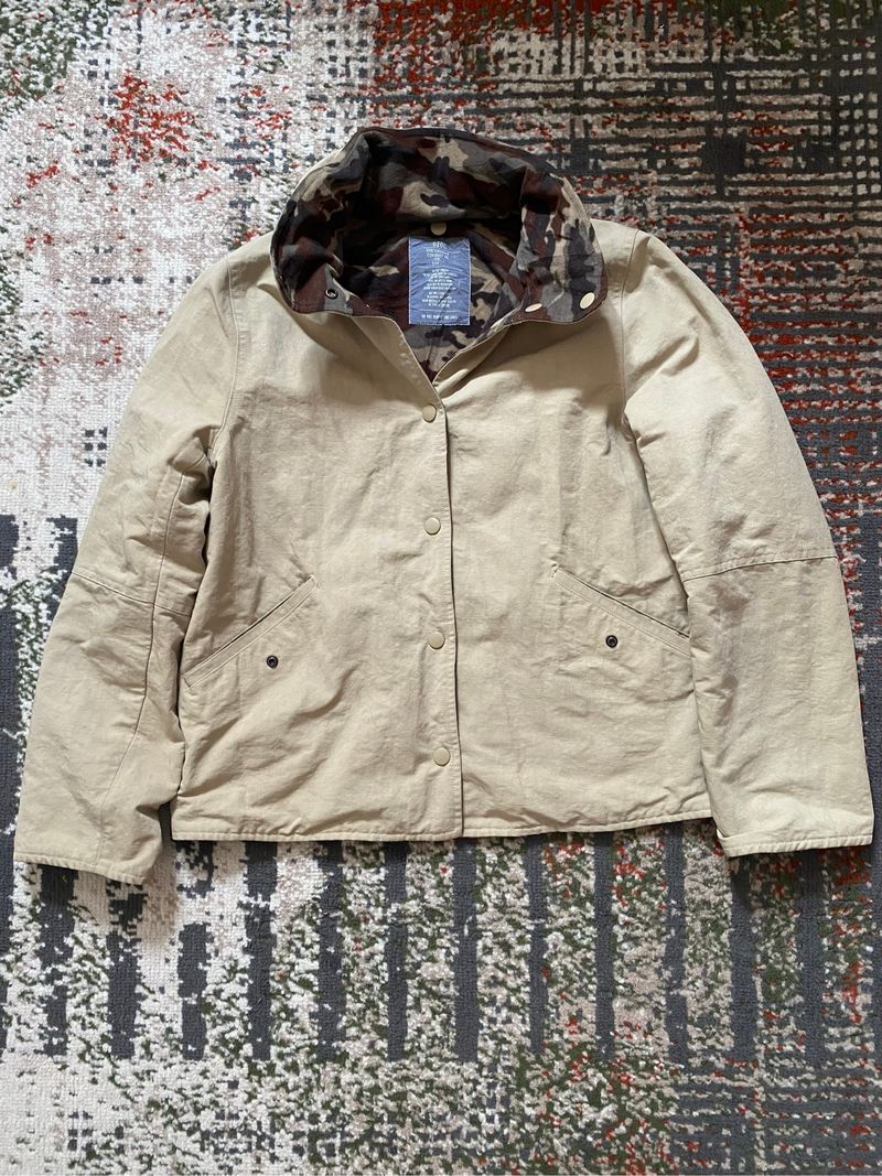 Jacket Vintage Hooded Parka Beige Camo - Preloved
