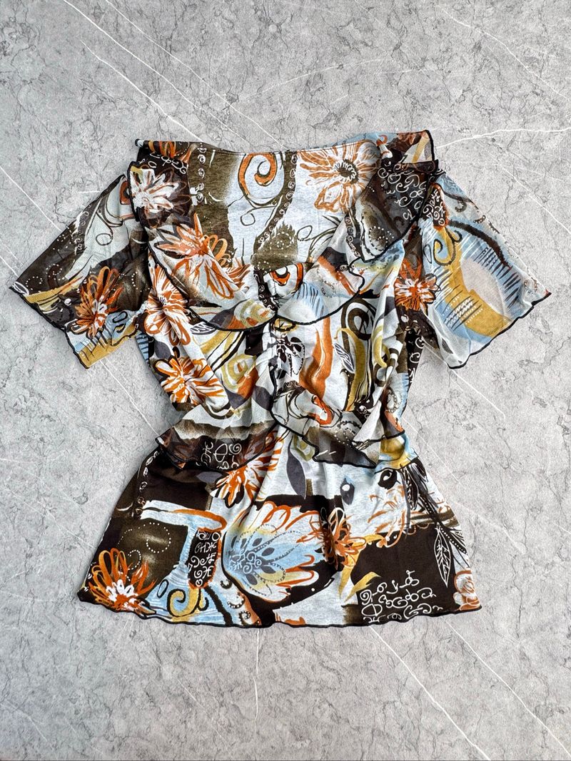 Abstract Floral Top 🎨 - Preloved