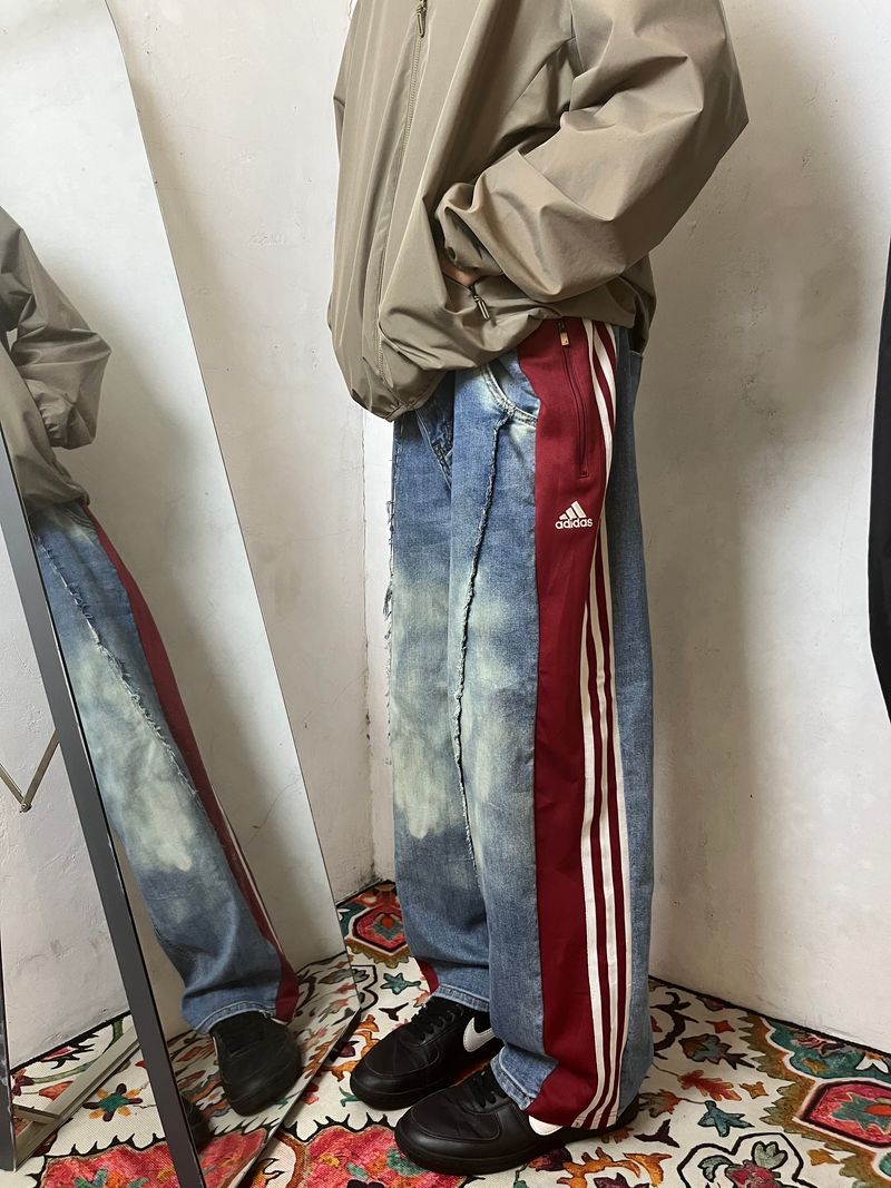 Adidas Y2K Reworked Jeans Pria red blue - Preloved