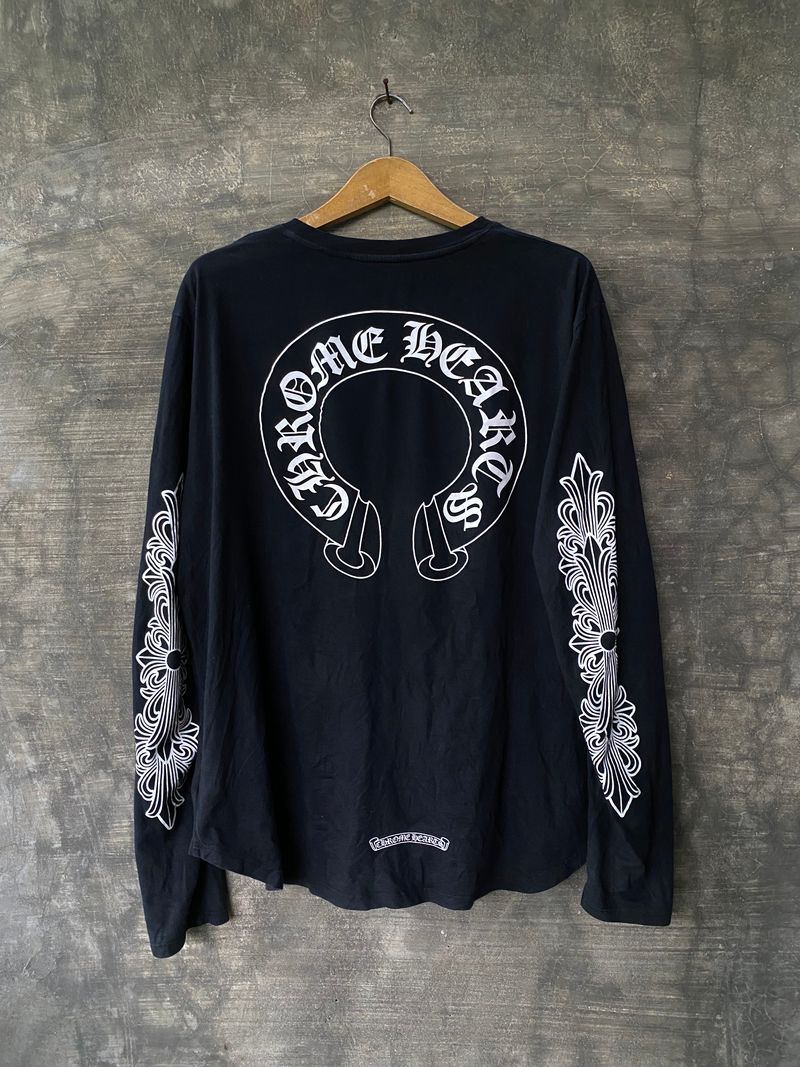 Chrome Hearts Streetwear Goth T-shirt Pria black - Preloved