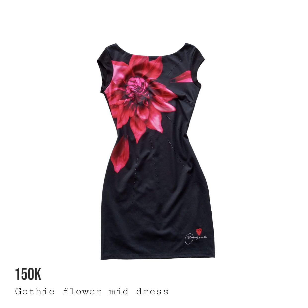 Grunge Coquette Prom dress Wanita red black - Preloved