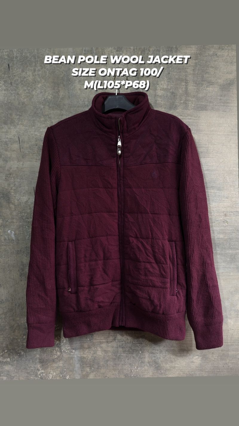 Beanpole Casual Track jacket Pria burgundy - Preloved