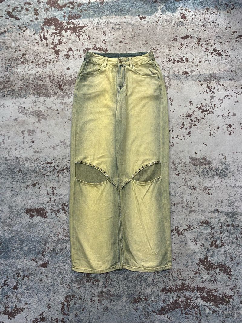 Japanese brand Men's Yellow & Blue Jeans - Preloved