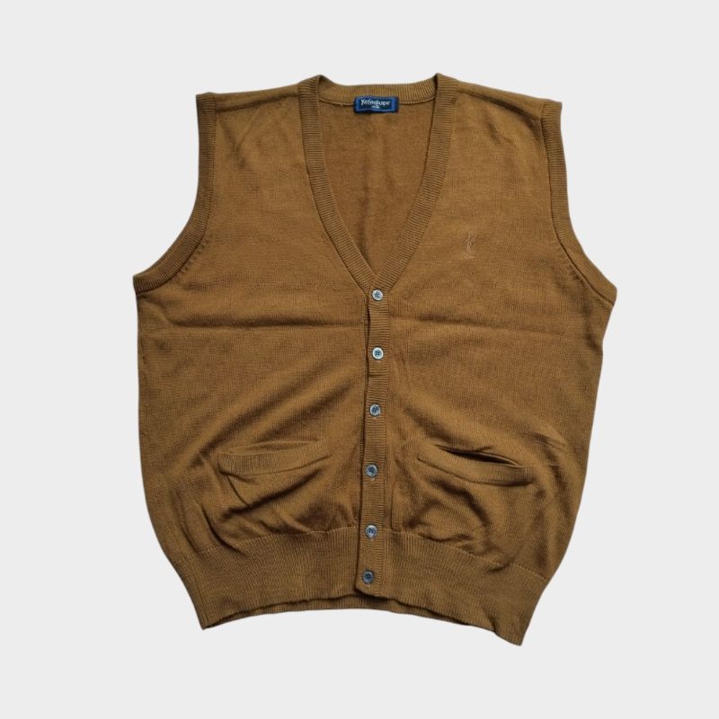 Yves Saint Laurent YSL Men's Tan Vest - Preloved