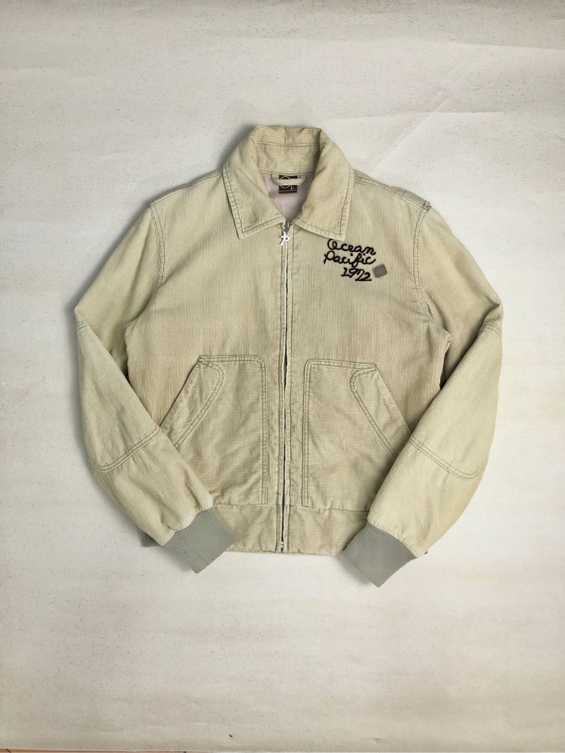 Ocean Pacific Vintage Streetwear Harrington jacket Pria tan cream ...