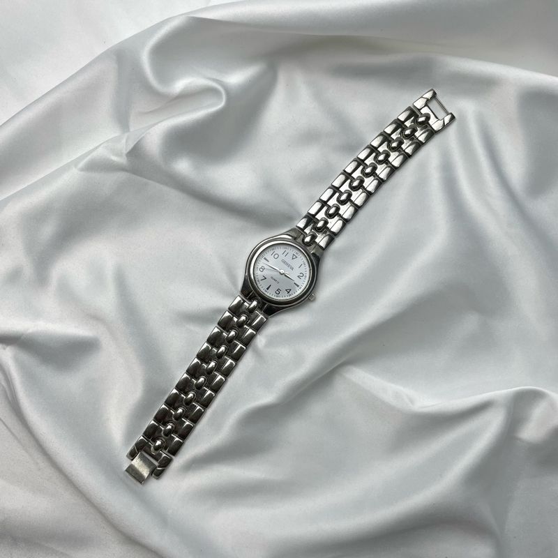 Men's White & Silver Watch - Preloved