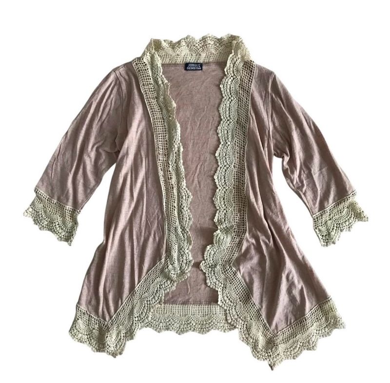 Cottagecore Coquette Cardigan Wanita pink - Preloved