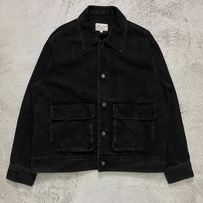 COSTUME O'CLOCK Streetwear Denim jacket Pria black - Preloved