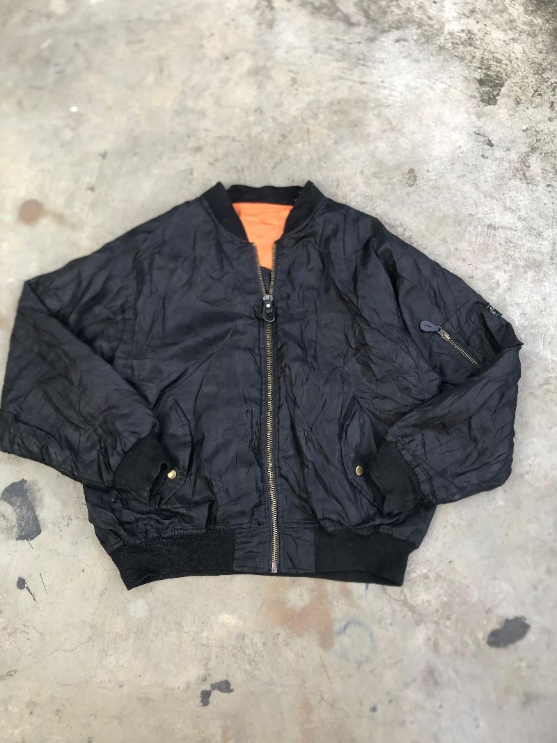 Polham Men's Black Bomber Jacket - Preloved