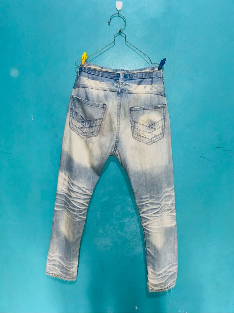Frankie B. Men's Silver & Blue Jeans - Preloved