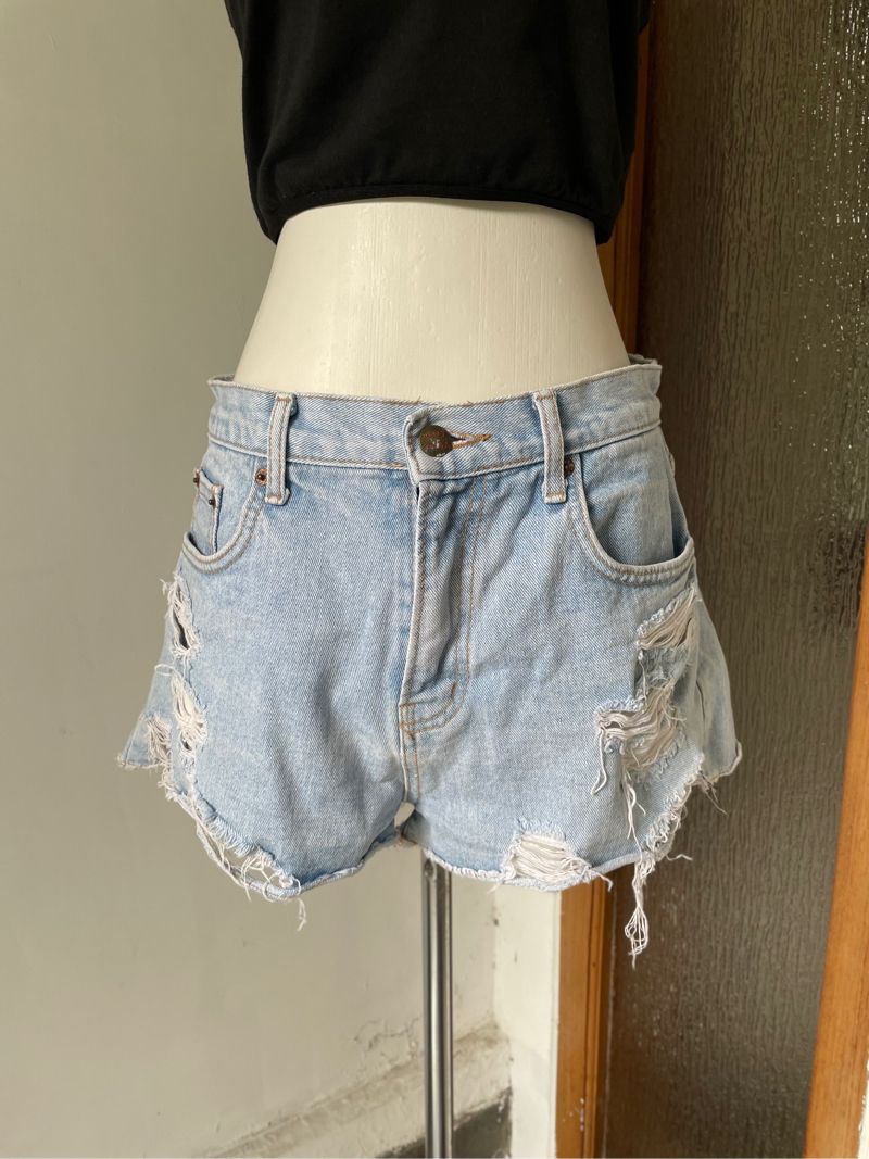 Japanese brand Y2K Emo Ripped jeans Wanita blue - Preloved