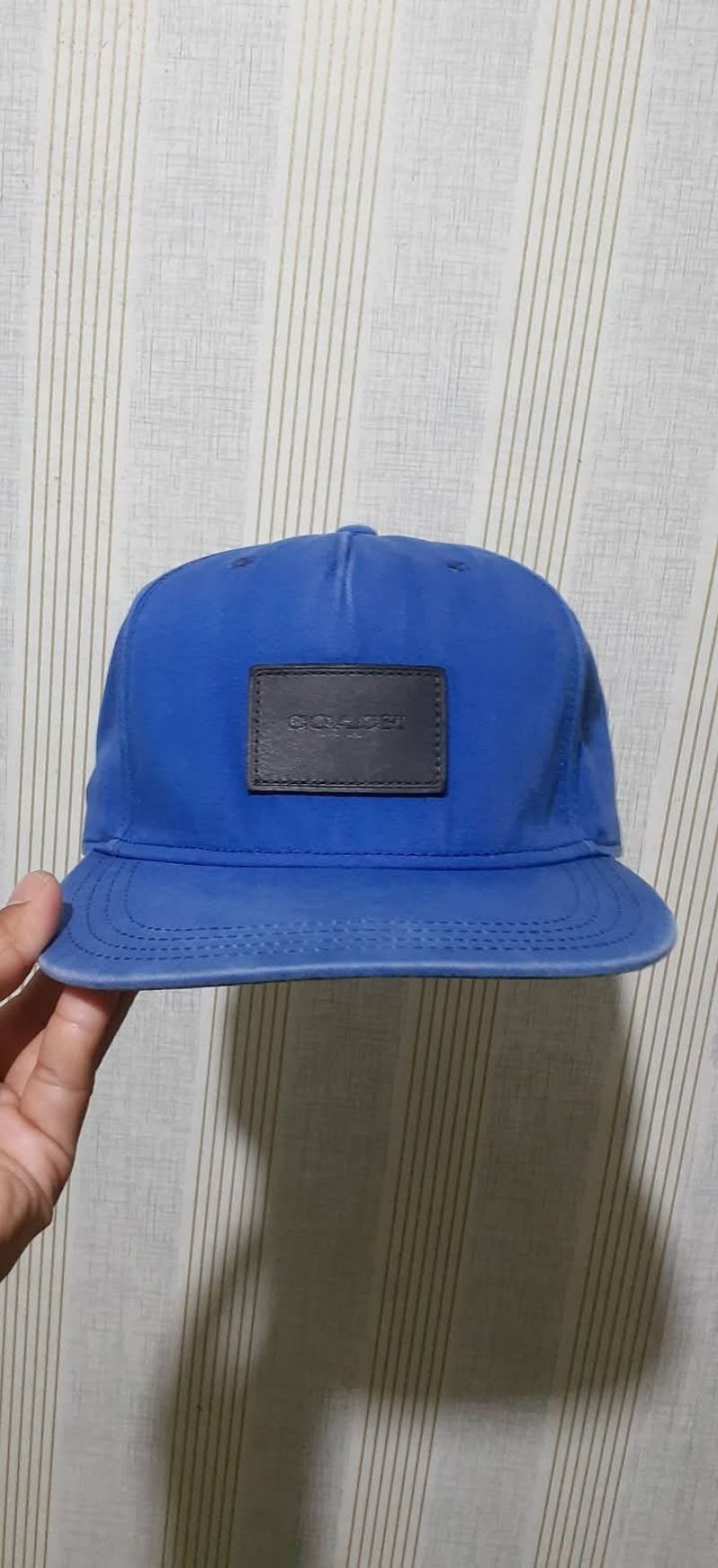Coach Men's Blue Hat - Preloved