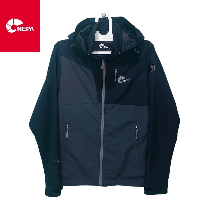 NEPA Gorpcore Windbreaker Pria black gray - Preloved