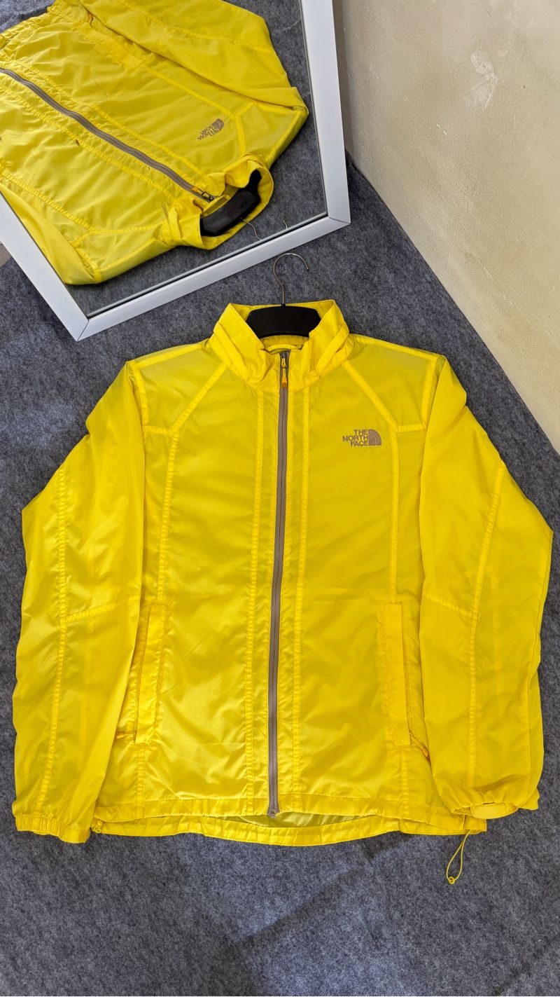 The North Face Men's Yellow Track Jacket - Preloved