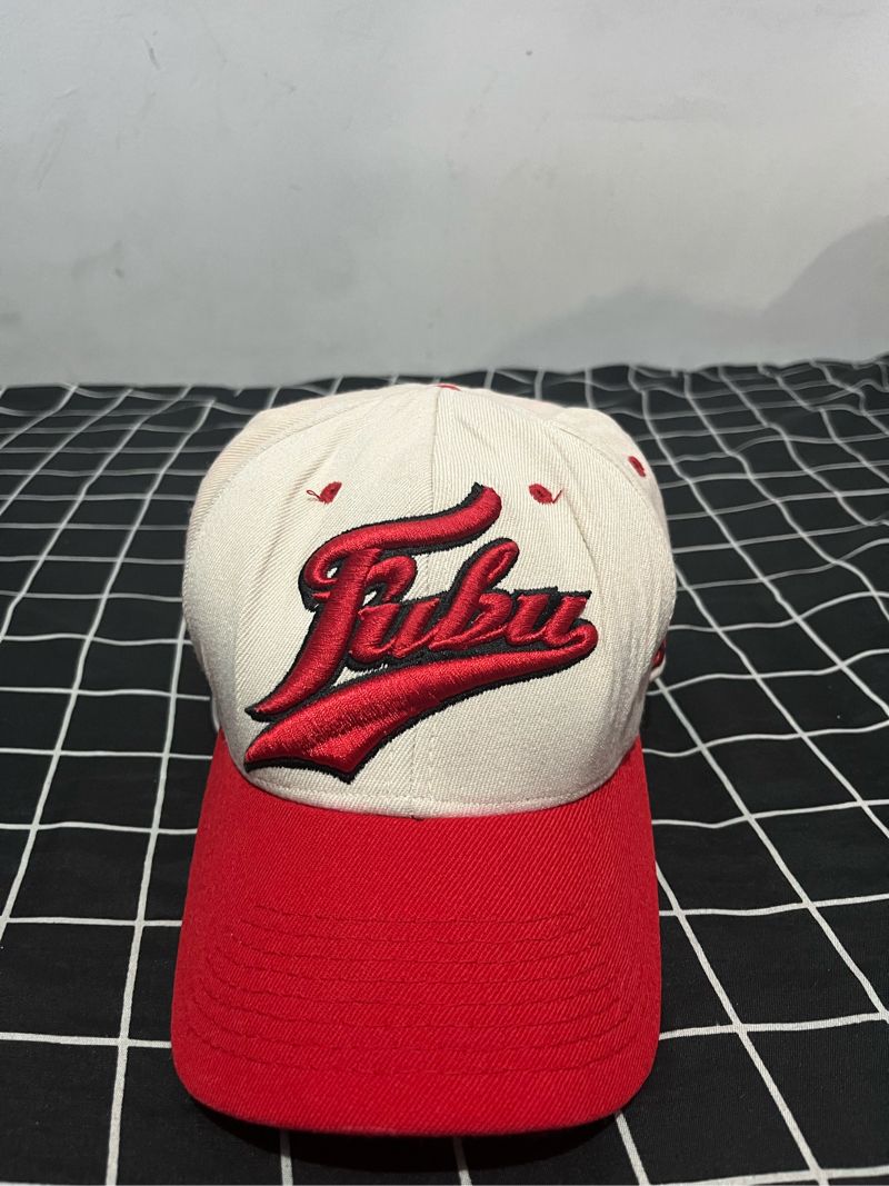 FUBU Casual Hat Pria white red - Preloved