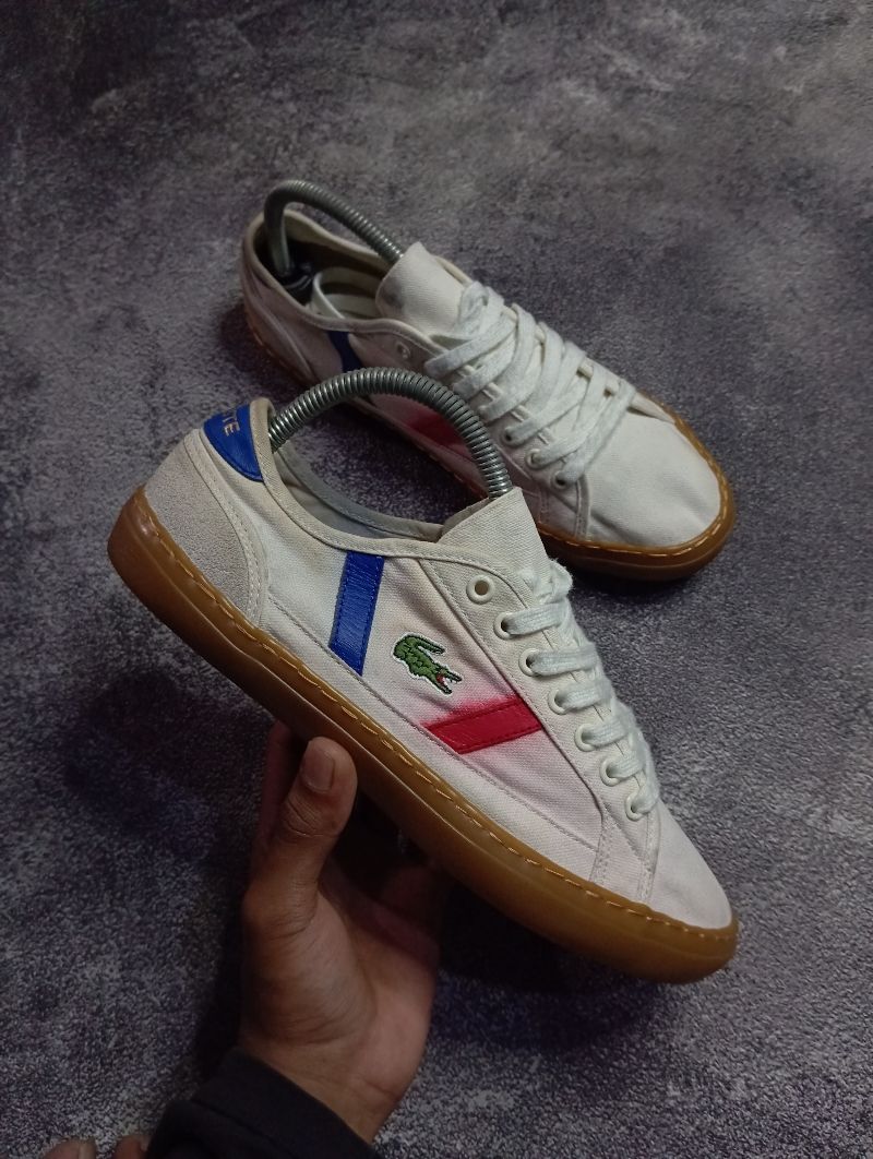 Lacoste Men's White Sneakers - Preloved