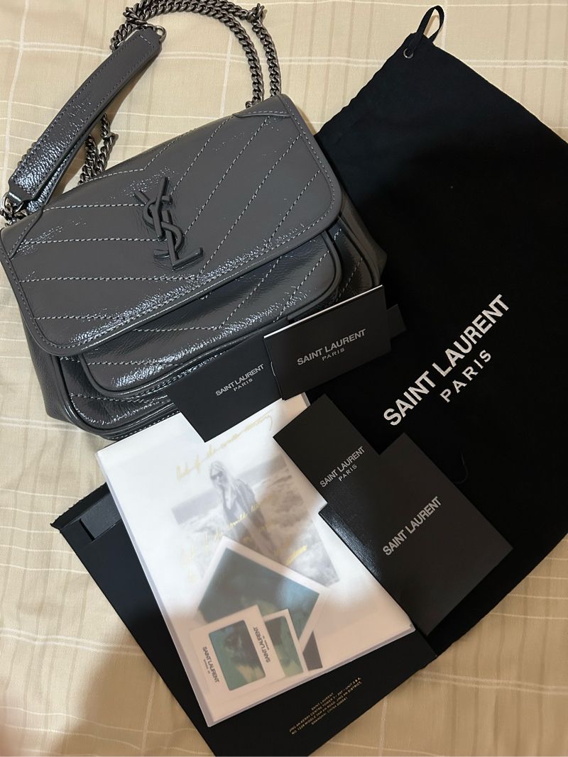 Yves Saint Laurent YSL Luxury Casual Shoulder bag Wanita gray - Preloved