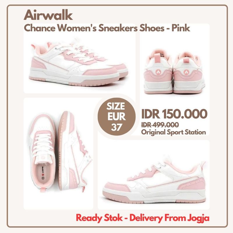 Airwalk Casual Sneakers Wanita white pink - Preloved