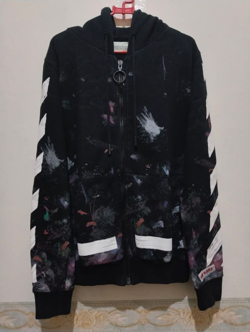 off white galaxy zip hoodie - Preloved