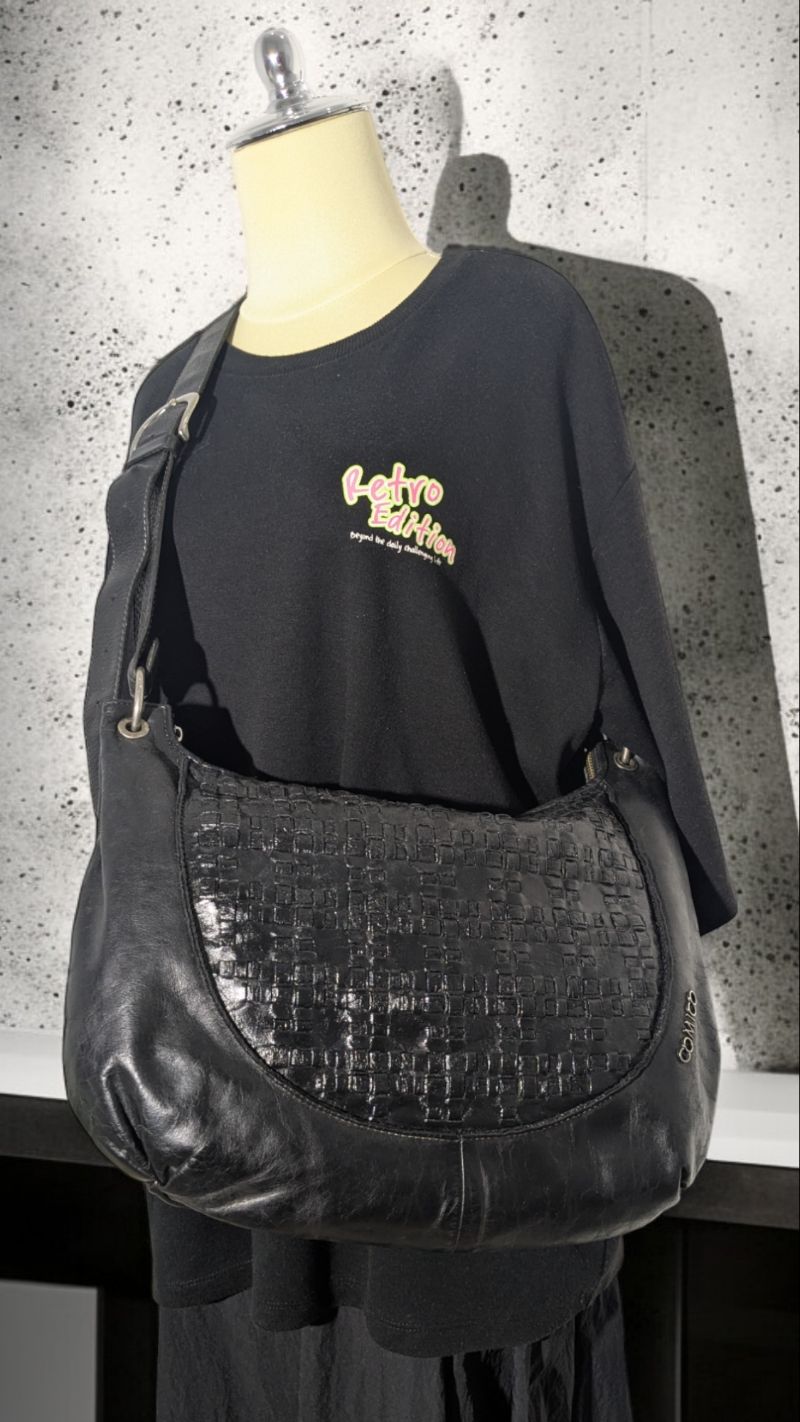 COMICO Italy Black Vintage Hobo Sling Bag - Preloved