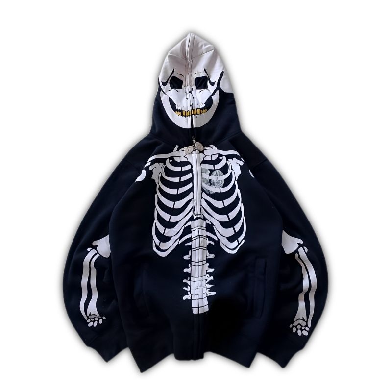 Y2K Zip up skeleton - Preloved