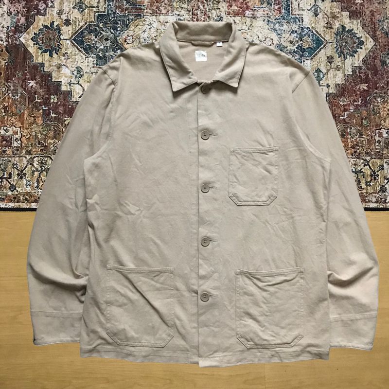 Washed Jersey Chore Jacket Uniqlo beige - Preloved