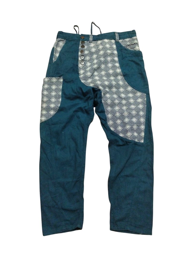 Amina Japan Sashiko Pattern Drop Crotch Pants - Preloved