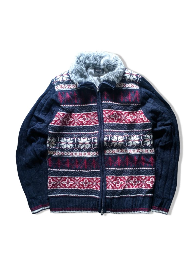 Jaket Rajut /Knitwear Motif Navajo BY MALE & CO. - Preloved
