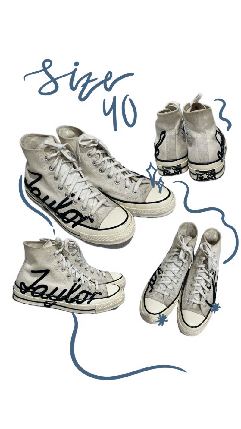 chuck taylor 70 high scripted signature white - Preloved