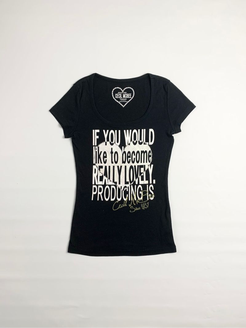 Y2k Cecil Mcbee Tee Love Poem Graphic Black - Preloved