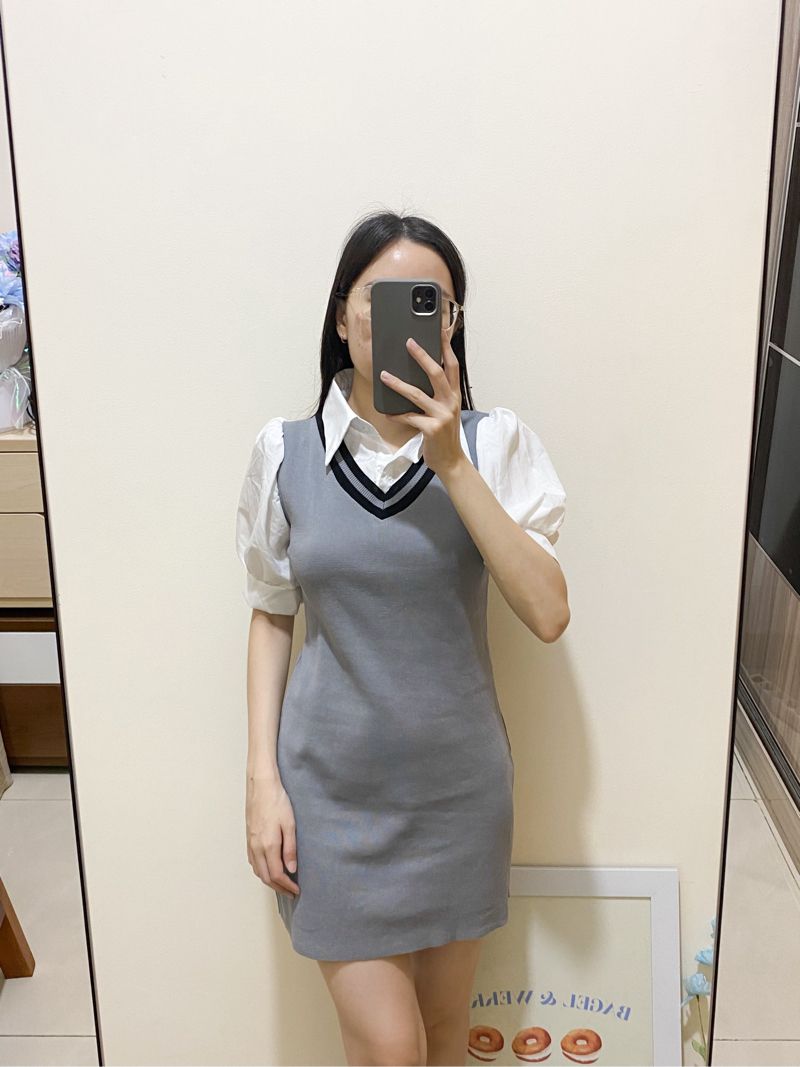 korean mini dress school uniform - Preloved