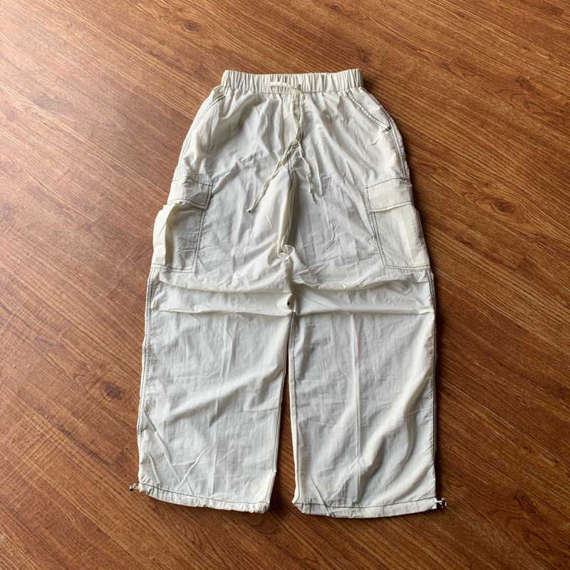 Korean parachute cargo pants Bahan nylon parasut type wide - Preloved