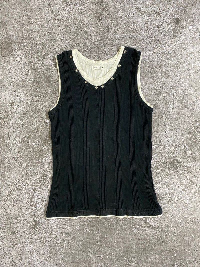 Euphuistic double layered vkei style tank top - Preloved