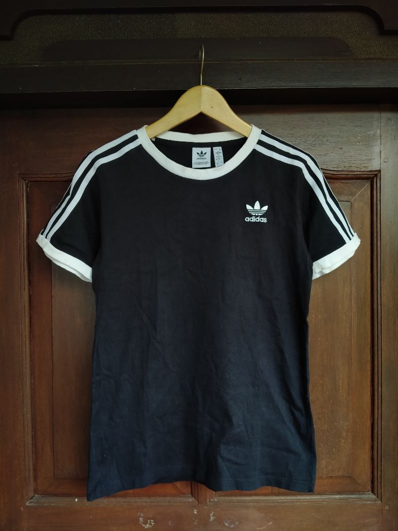 Adidas Ringer Tee Trifoil Black White - Preloved