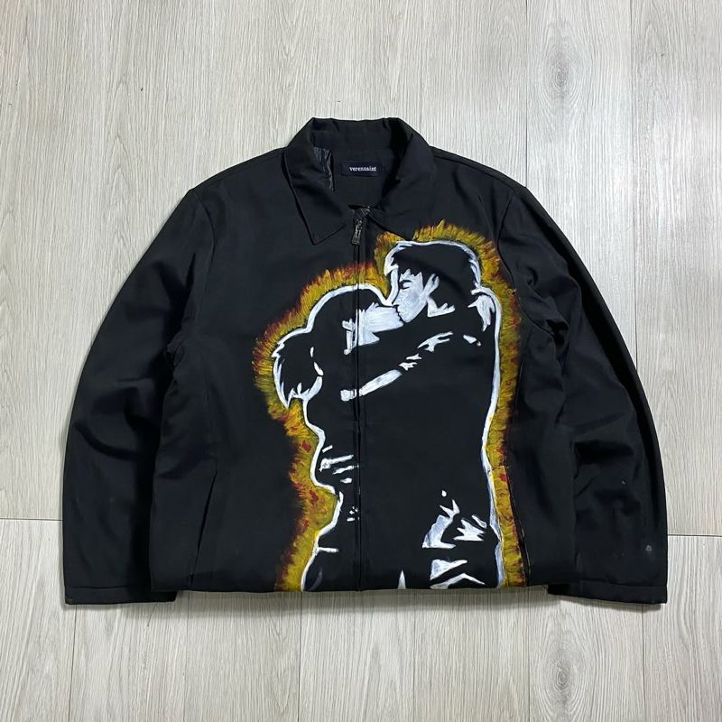 Green Day Jacket Handpaint Verensaint - Preloved