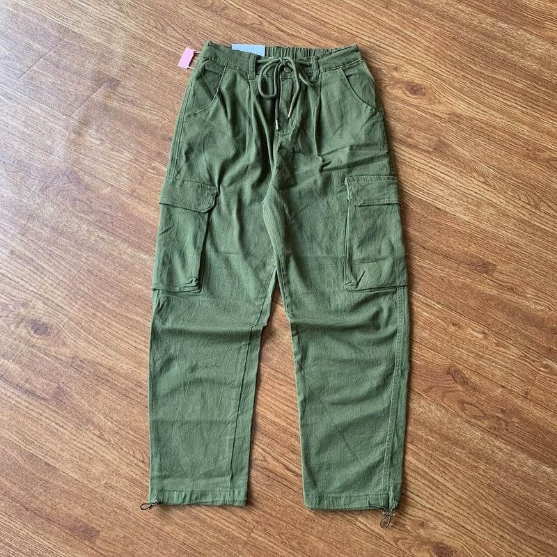 Shingshang denim Cargopants Bahan Denim . warna hijau army - Preloved