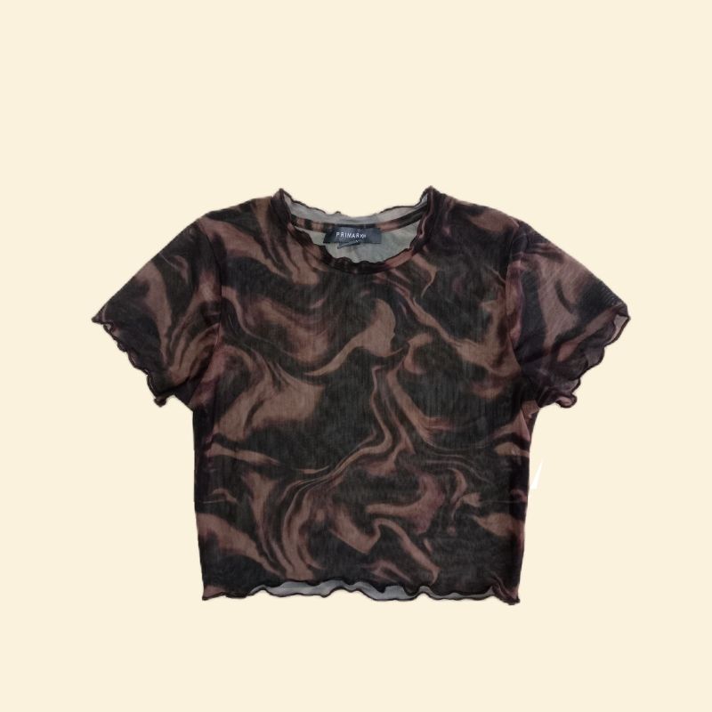 PRIMARK Brown mesh Crop top - Preloved
