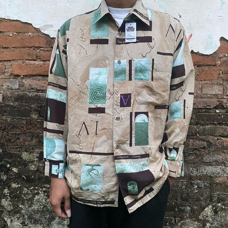 Kemeja Art/Vintage/Pattern/Retro - Preloved