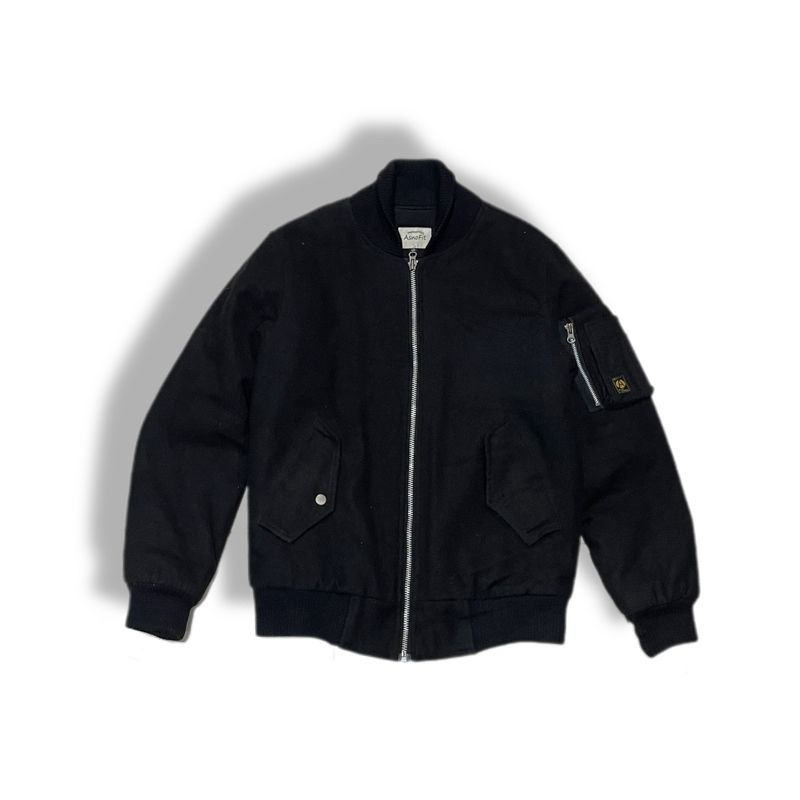Asnofit Korea Quilted Heavyweight Wool MA-1 Bomber Jacket - Preloved