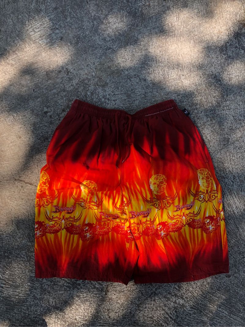00’s y2k style bad boy short fire color combination - Preloved
