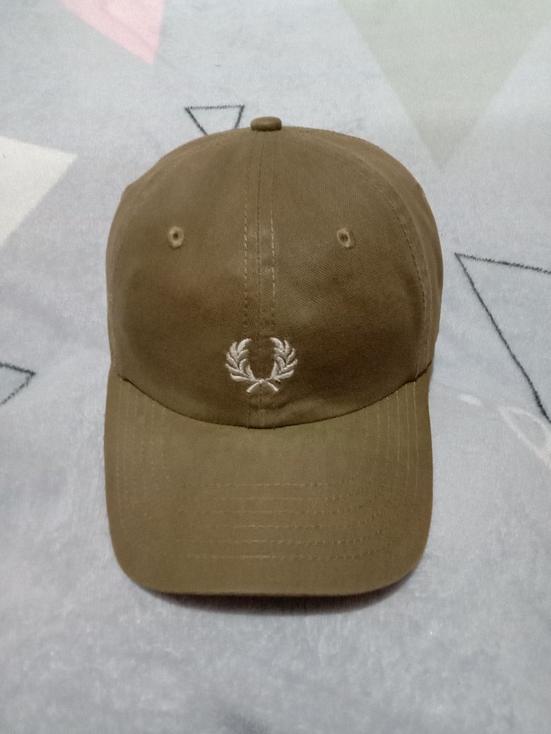 Topi Fred perry Second Original warna coklat kehijauan katun - Preloved