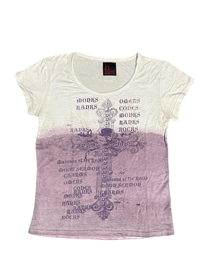 Y2K H Anarchy H Naoto Poem Skull T Shirt - Preloved