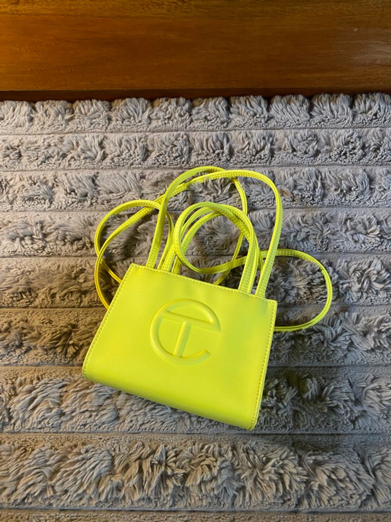 Telfar Small Shopping Bag Neon Yellow – Original - Preloved