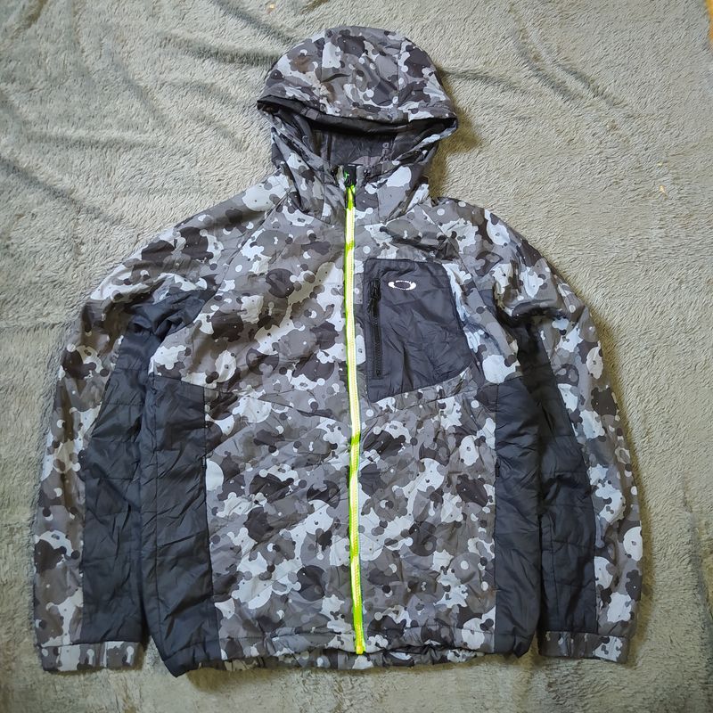 Oakley Gorpcore Sportswear Track jacket Pria black gray - Preloved