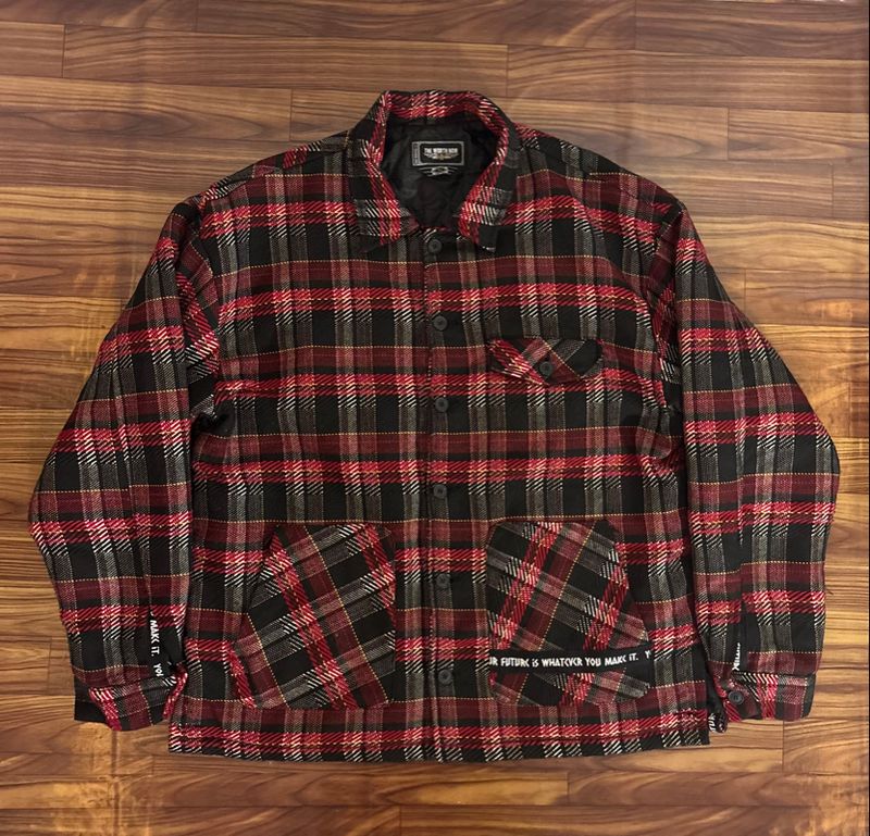 Flanel jacket tebal bahan furing quilting - Preloved