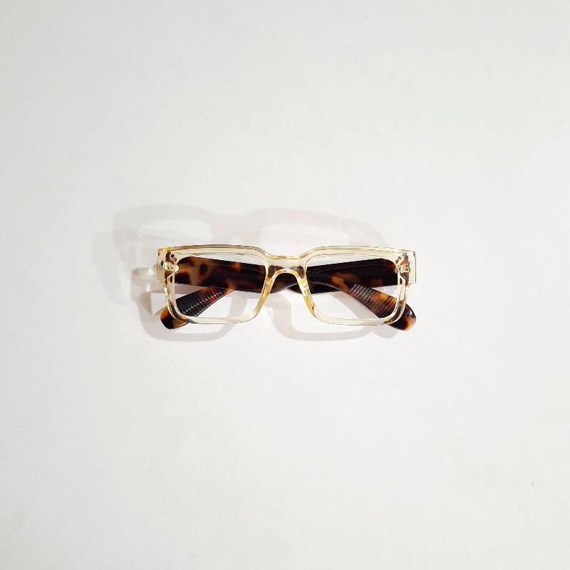 Kacamata Skema Rectangle Bold Caramel Leopard - Preloved