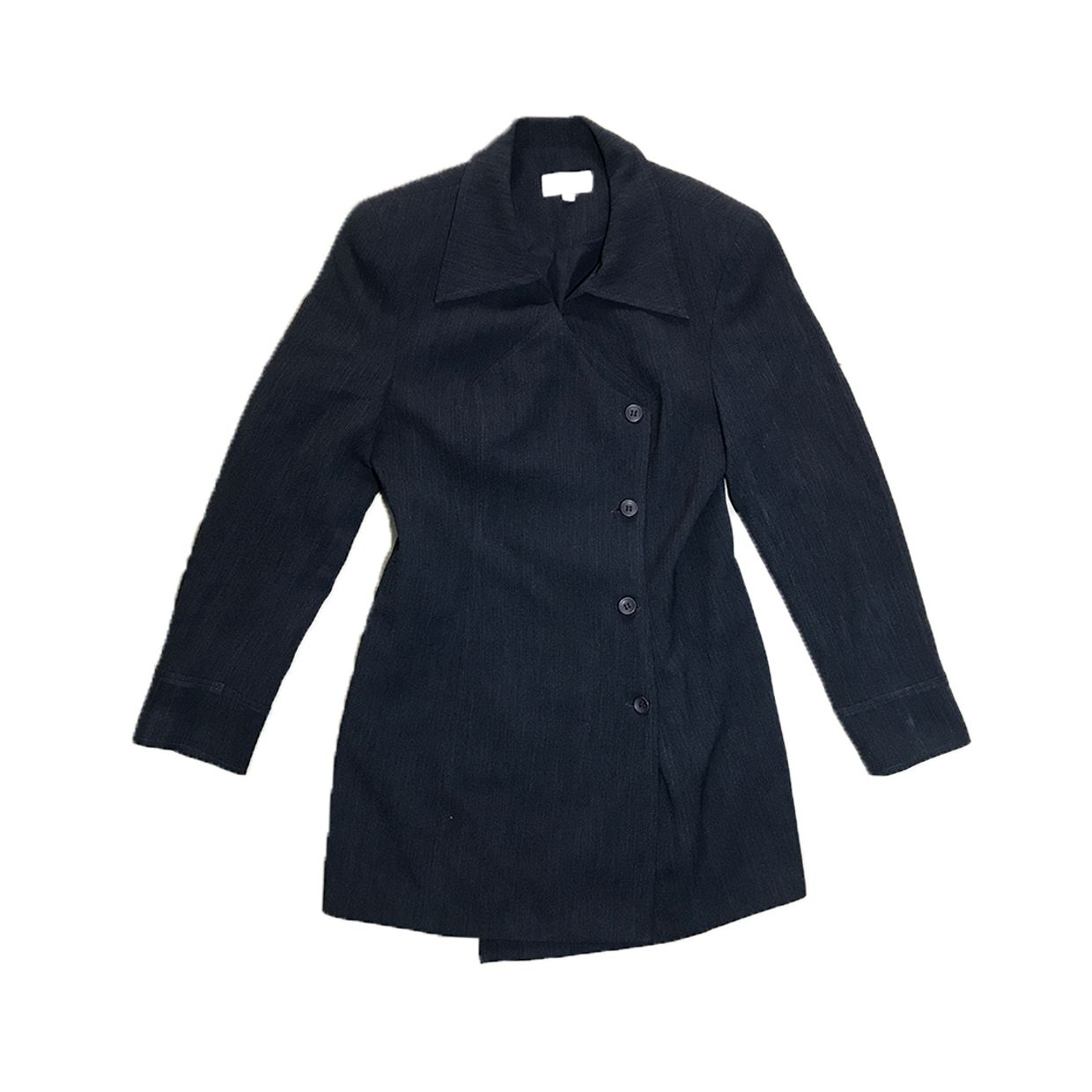 Cottagecore Minimalist Pea coat Wanita navy - Preloved